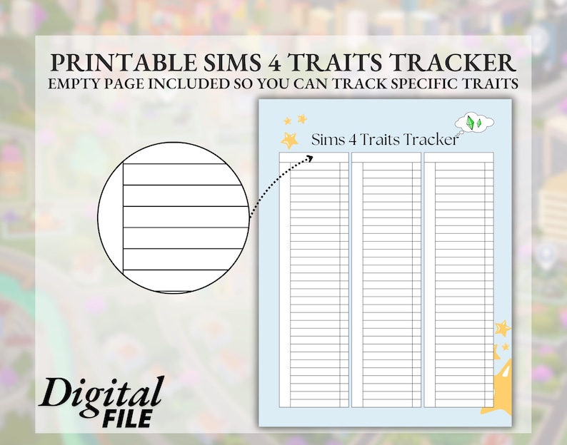Printable Sims 4 Traits Planner Sheet Bundle Expansion and Base Game ...