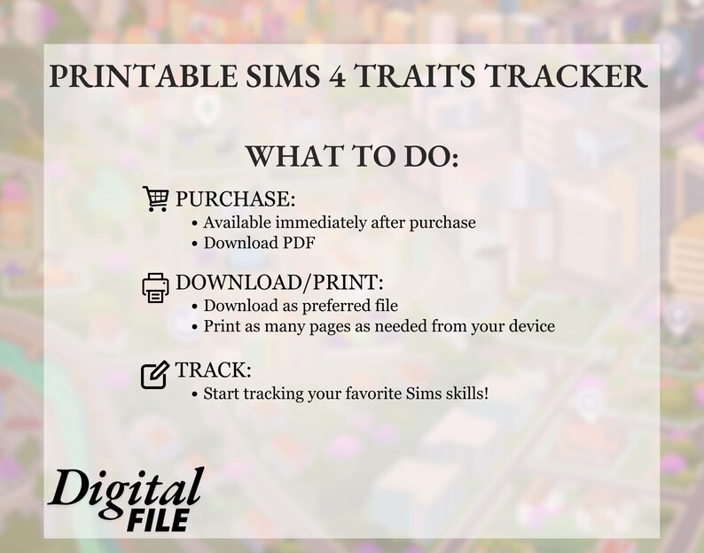 Pink Printable Sims 4 Traits Planner Sheet Bundle - Expansion and Base ...