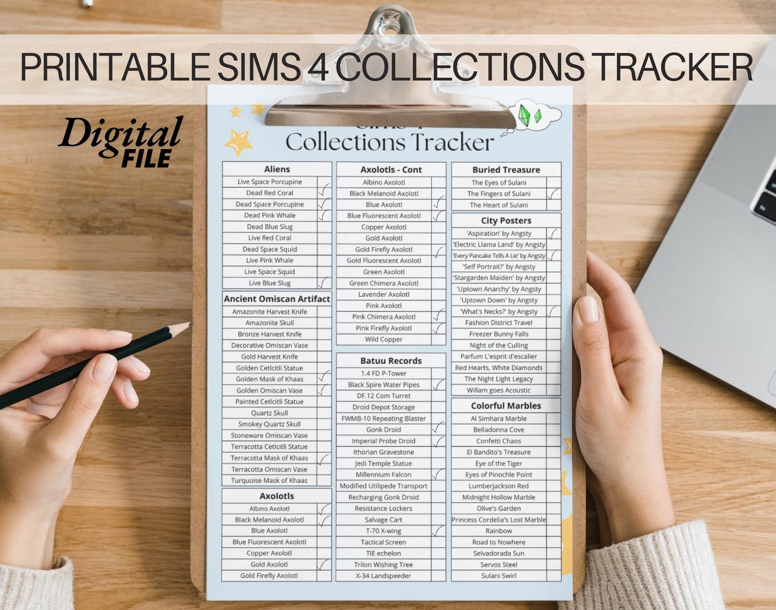 Printable Ultimate Sims 4 Collections Tracker Planner Sheet Bundle ...