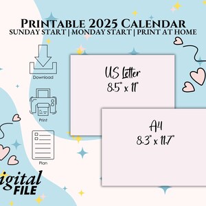 Rainbow 2025 Printable Calendar Monday Start Sunday Start Beautiful ...