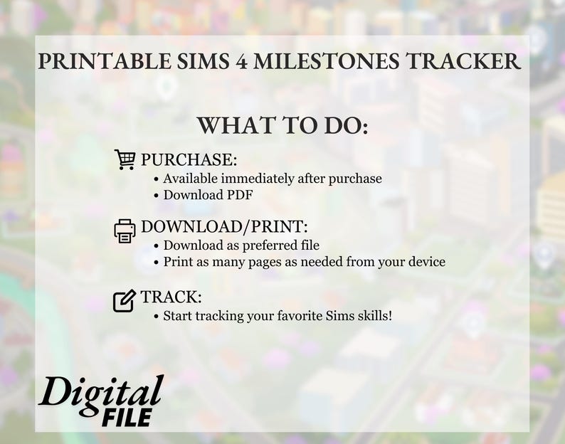 Printable Sims 4 Milestones Tracker Planner Sheet Bundle - Expansion ...