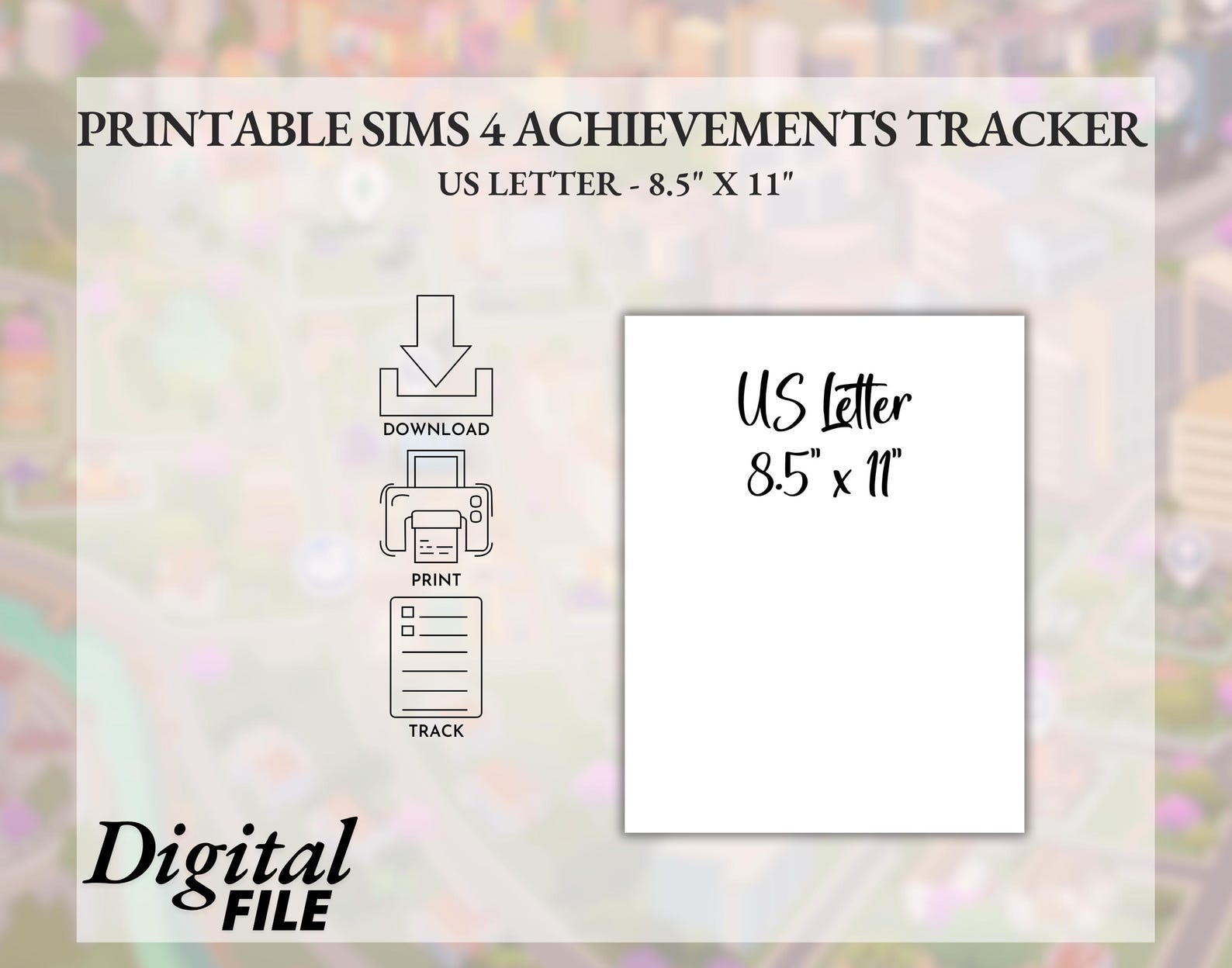 Cute Printable Sims 4 Achievements Planner Sheet Bundle - Expansion and ...