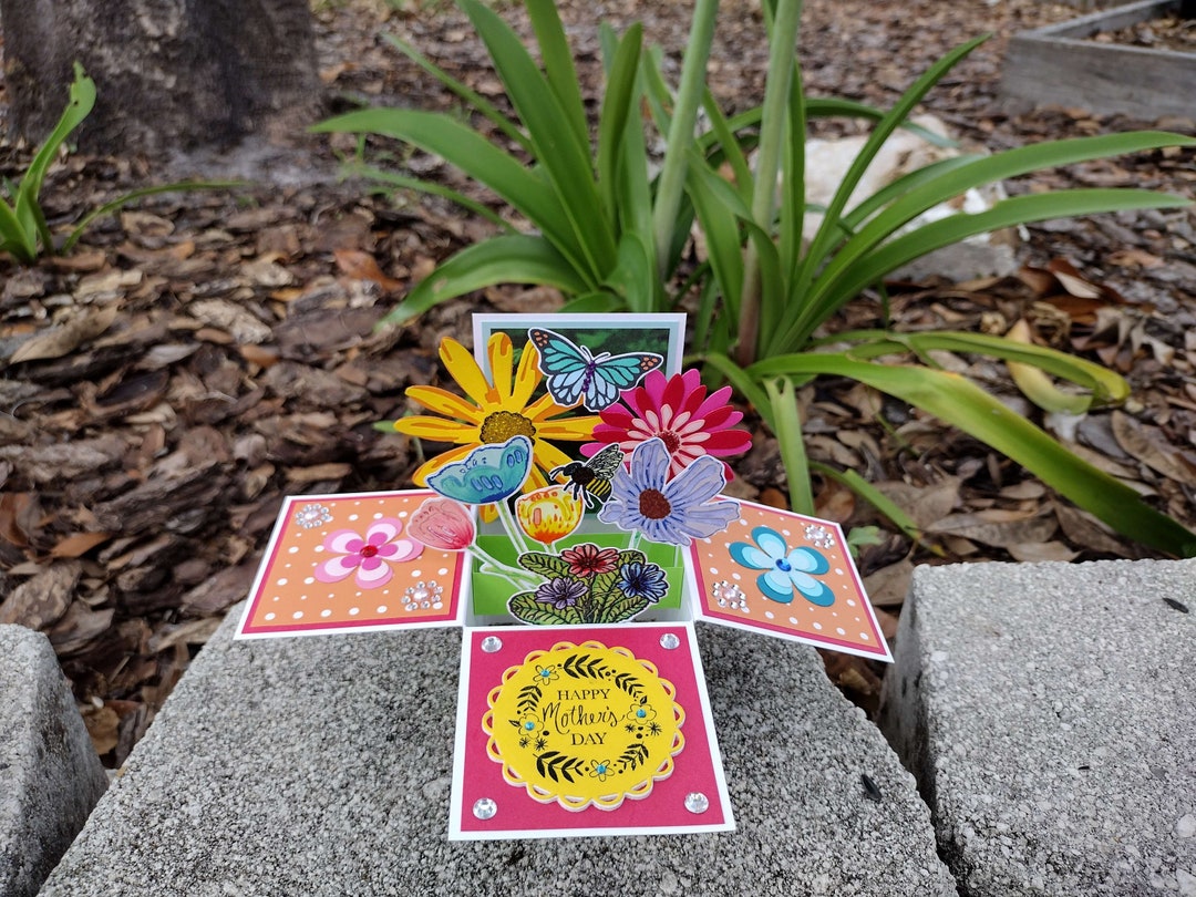 Cute Mothers Day Pop up Card - Mothers Day Pop up Box Card - Flowers ...
