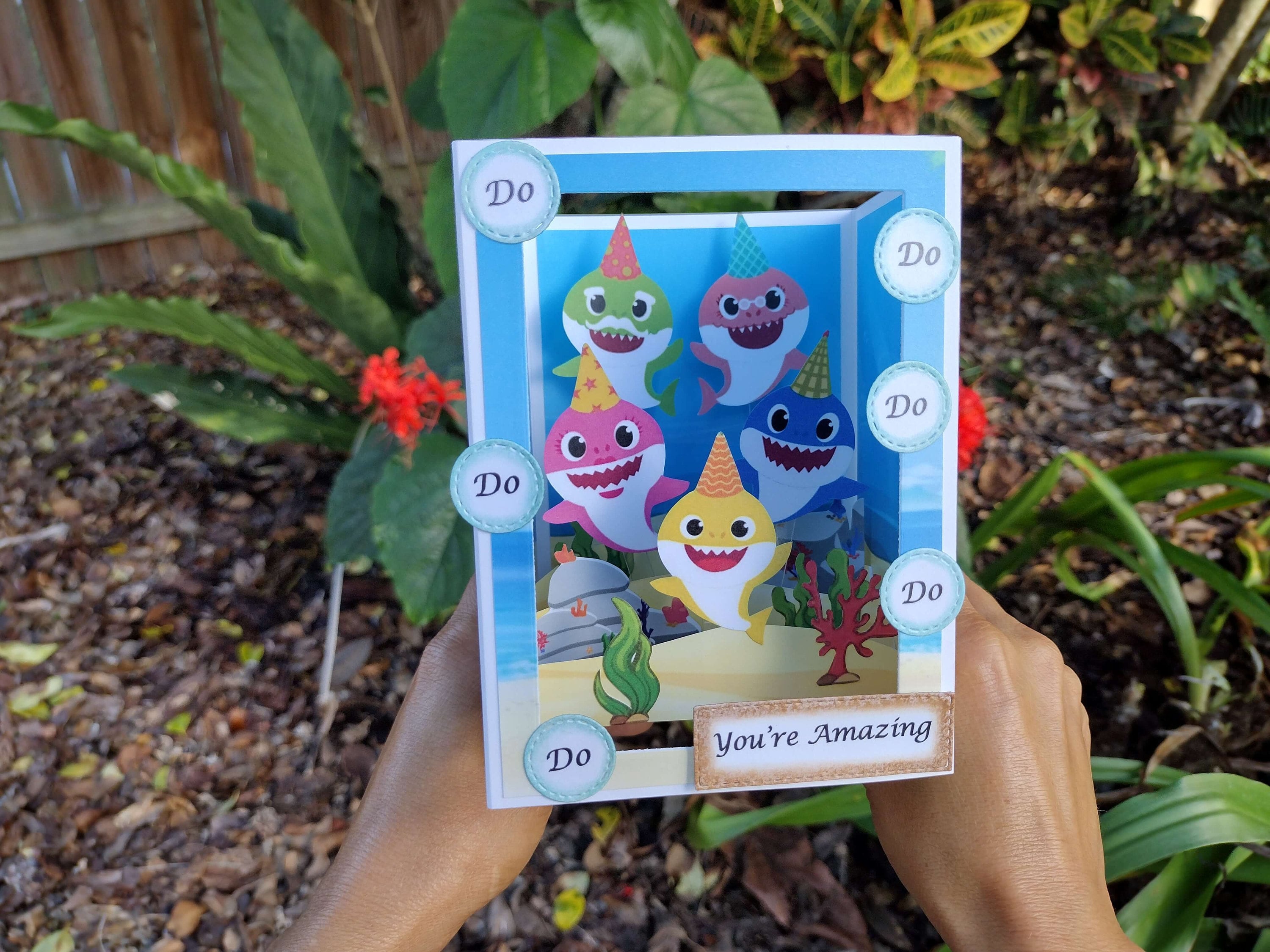 Cute Birthday Pop up Card Birthday Pop up Box Card Birthday Baby Shark ...