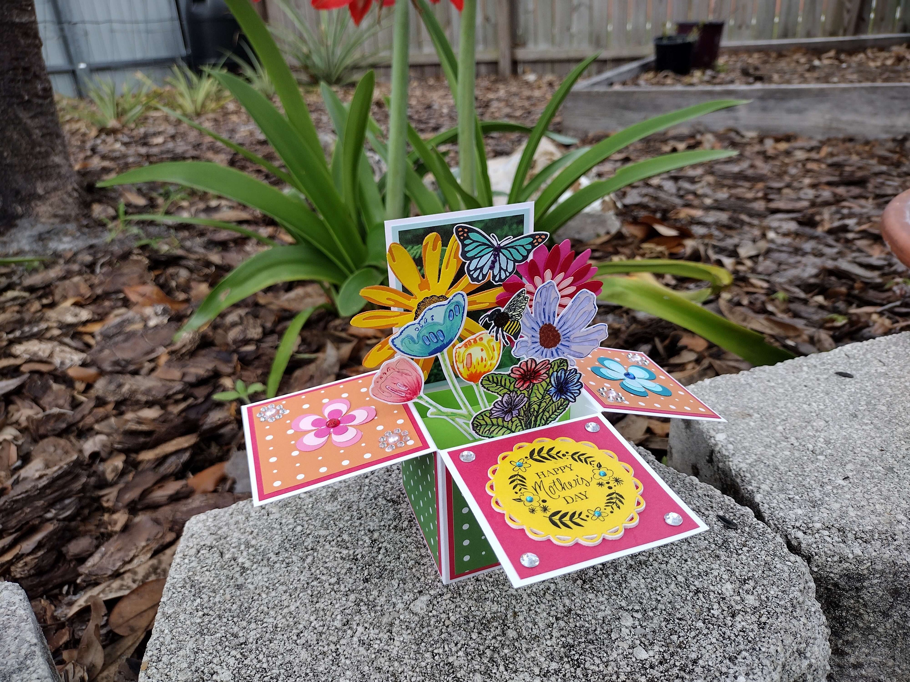 Cute Mothers Day Pop up Card - Mothers Day Pop up Box Card - Flowers ...