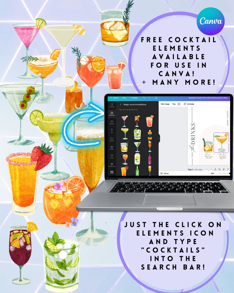 Cocktail Menu, Pet Signature Drink Menu, Cocktail Menu Template ...