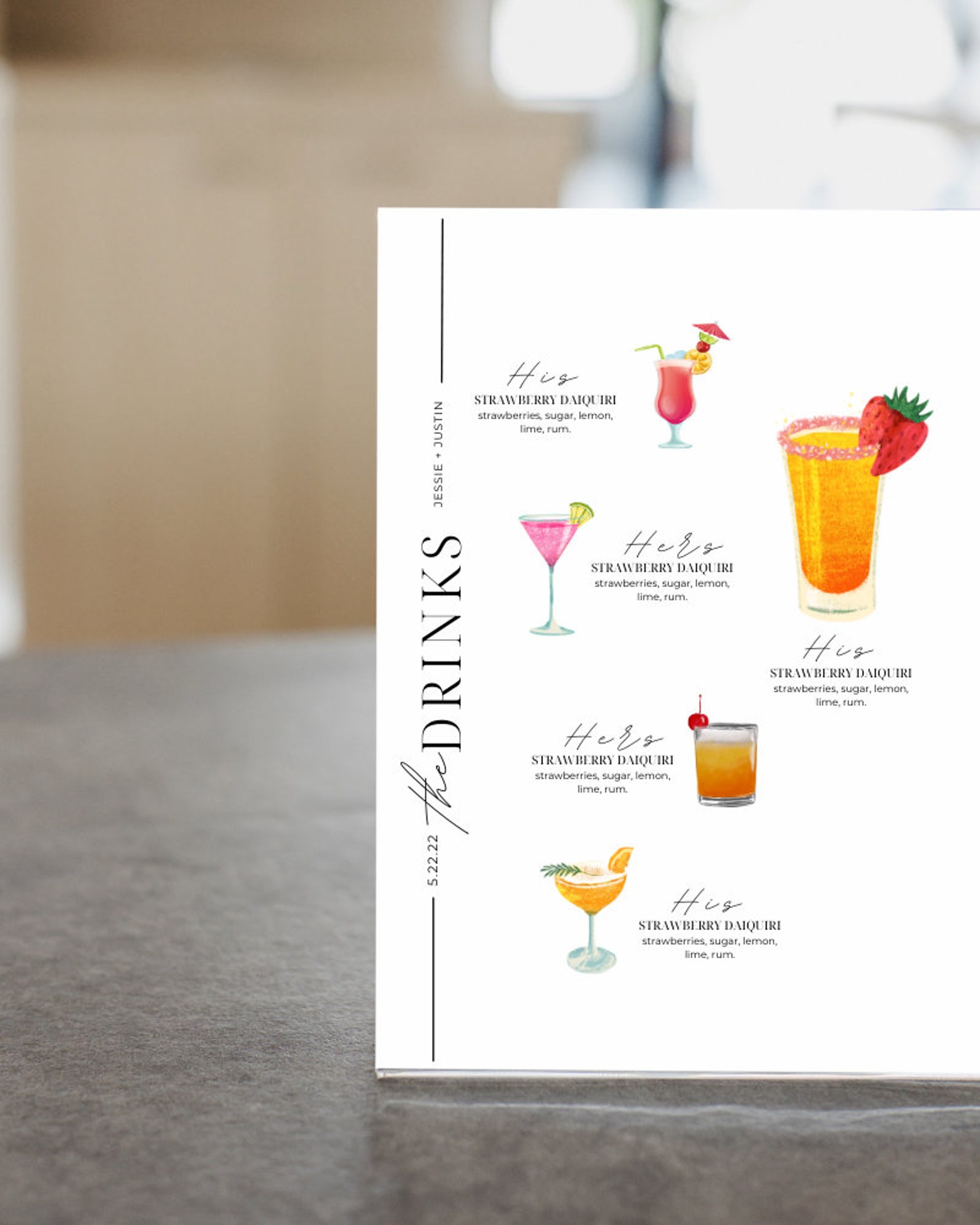 Cocktail Menu, Signature Drink Menu, Cocktail Menu Template, Signature ...