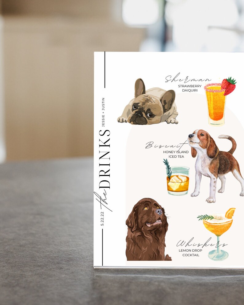 Cocktail Menu, Pet Signature Drink Menu, Cocktail Menu Template ...
