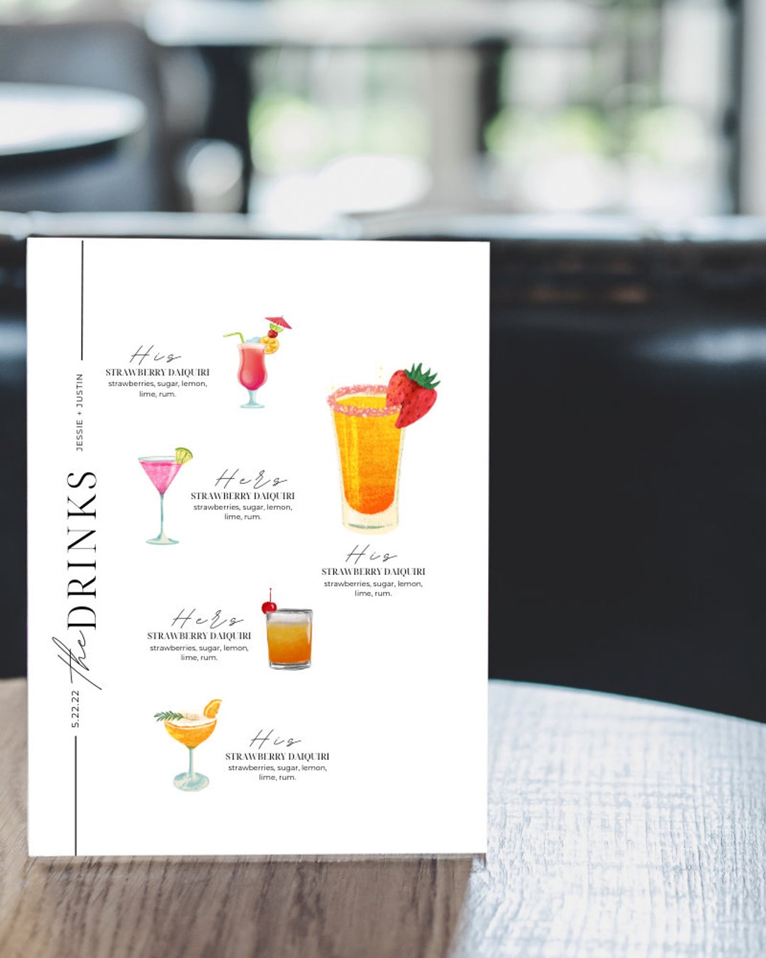 Cocktail Menu, Signature Drink Menu, Cocktail Menu Template, Signature ...