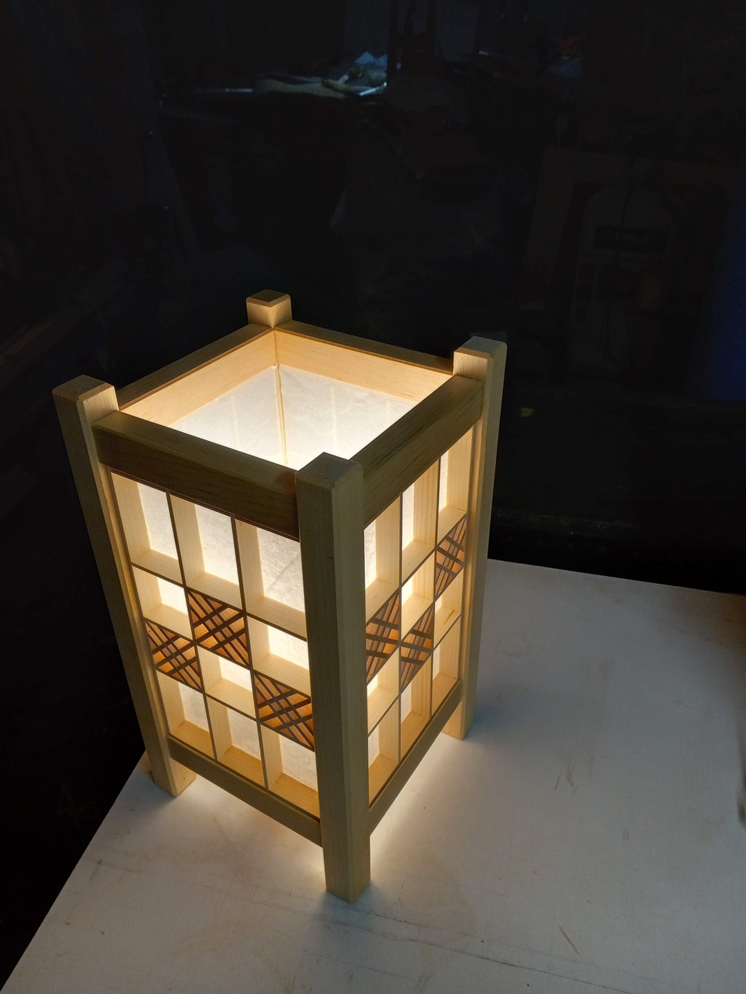 Hand Made Kumiko Table Lamps - Etsy