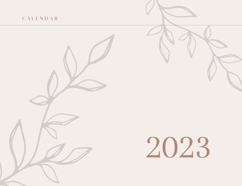 2023 Printable Floral Calendar - Etsy