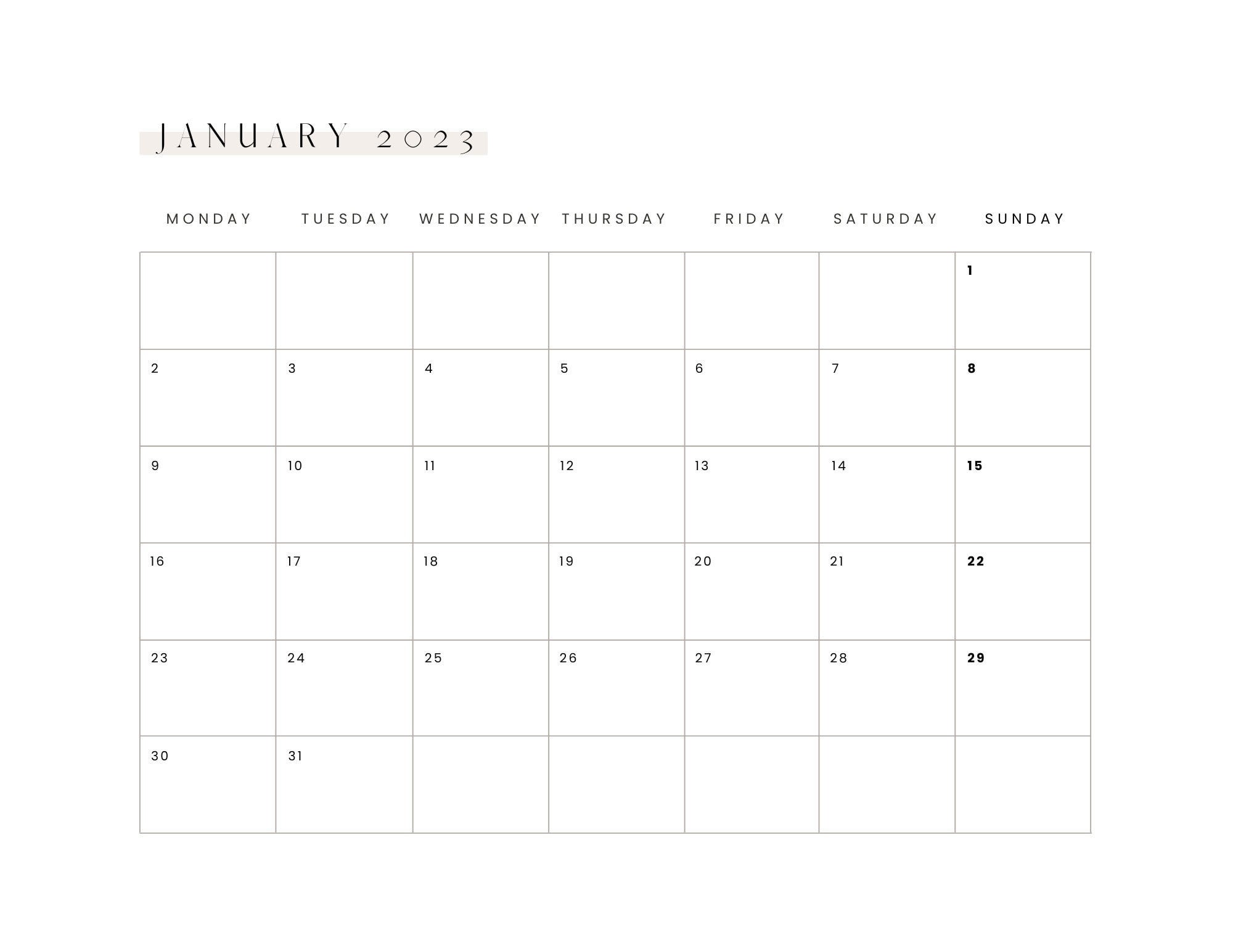 2023 Printable Floral Calendar - Etsy