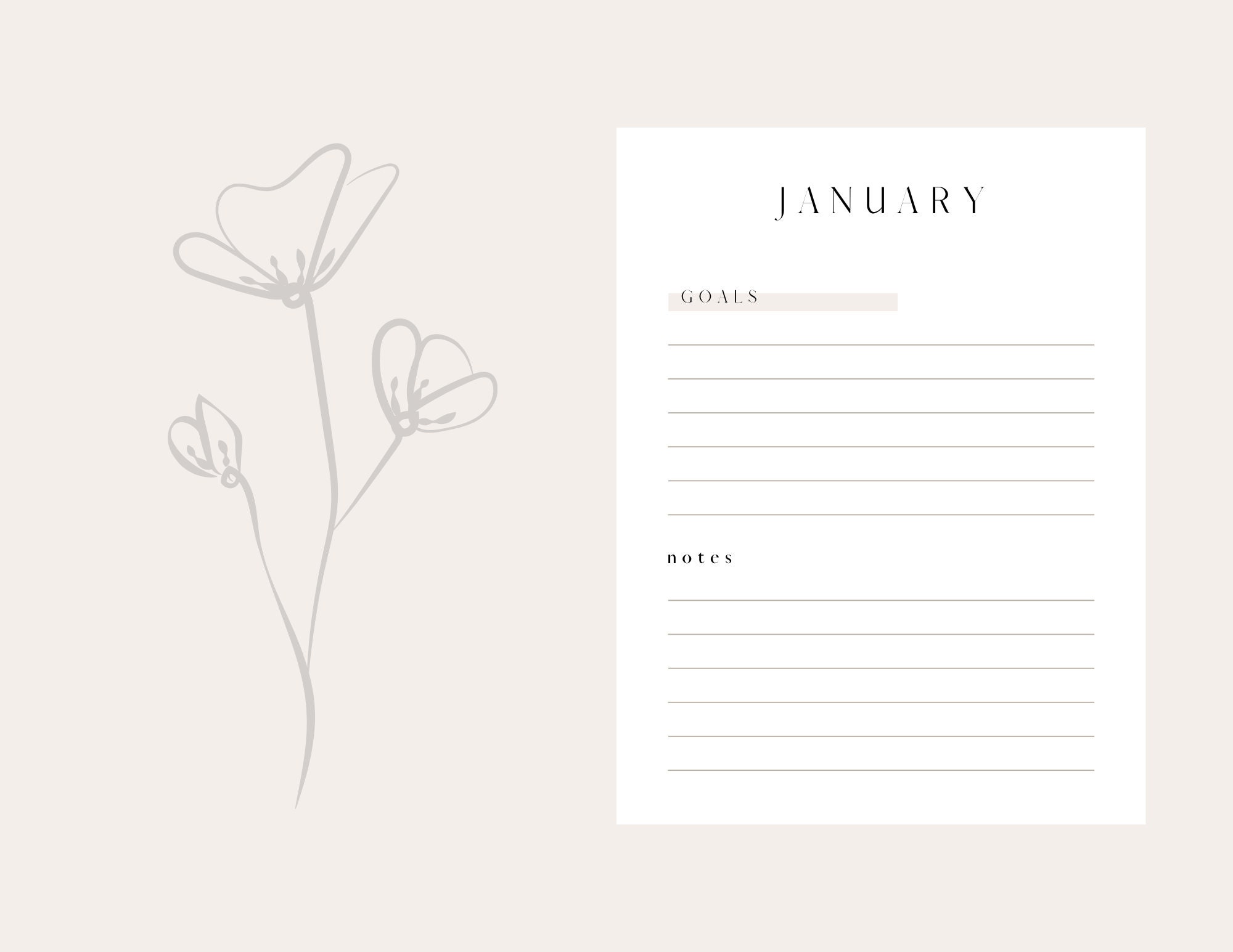 2023 Printable Floral Calendar - Etsy