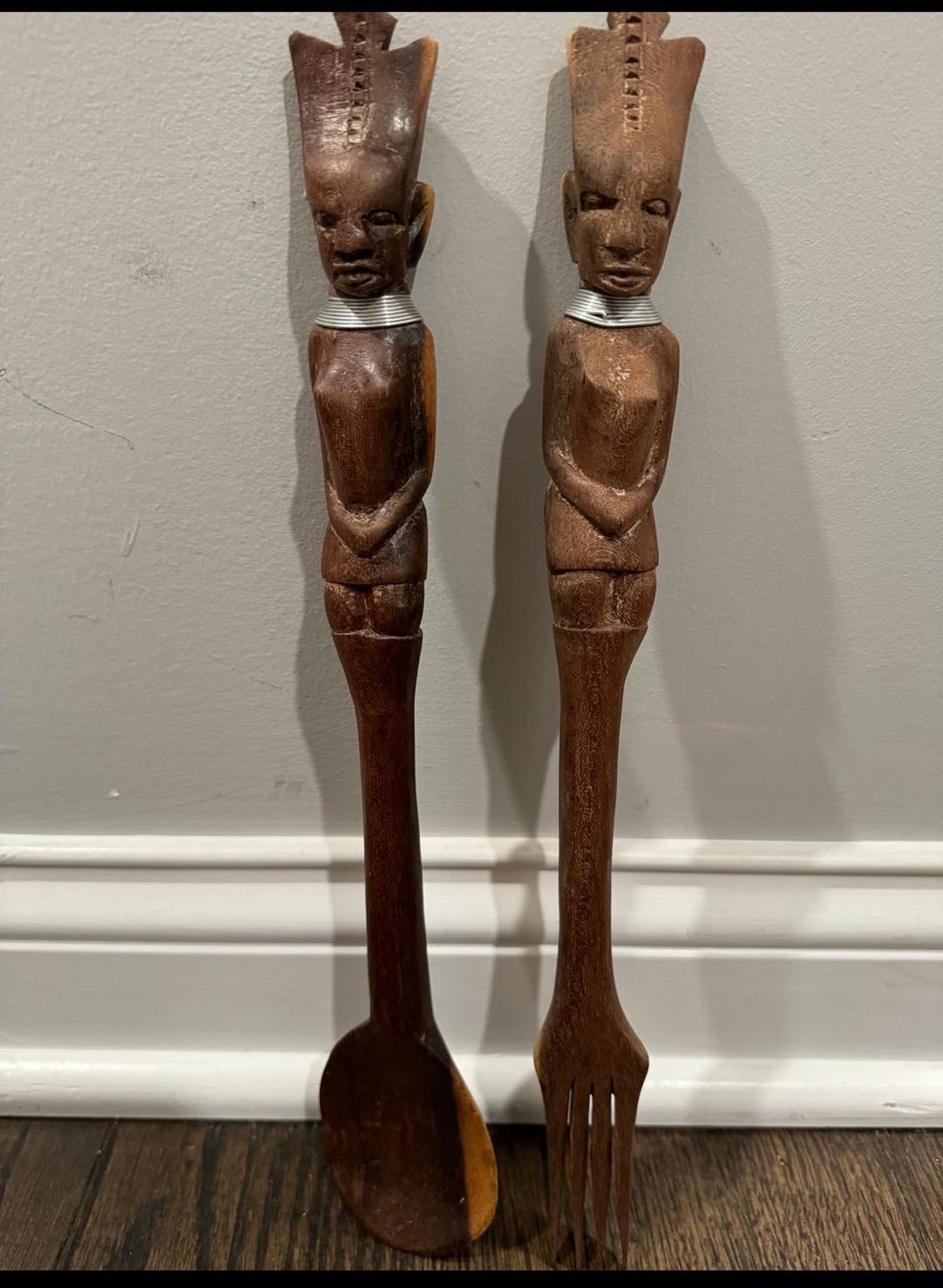 Vintage Wooden Hand Carved Tribal Ethnic African Spoon & Fork - Etsy