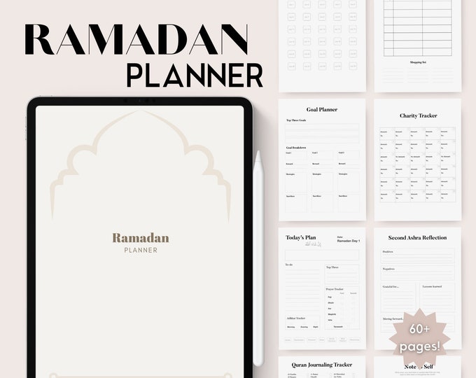 Digital Ramadan Planner (plain) + BONUS Quran Journalling Template ...