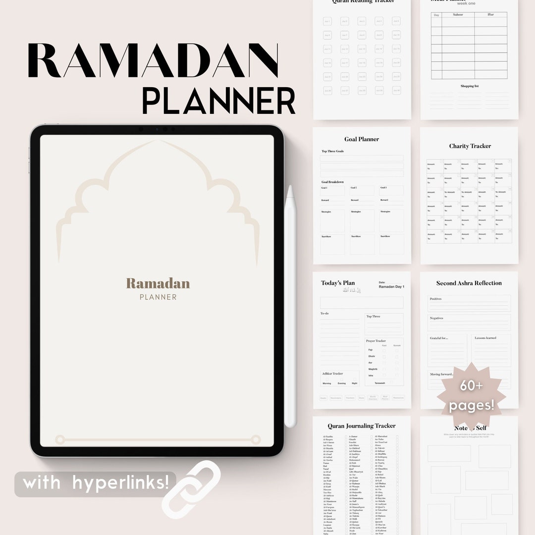 Digital Ramadan Planner (plain) + BONUS Quran Journalling Template ...