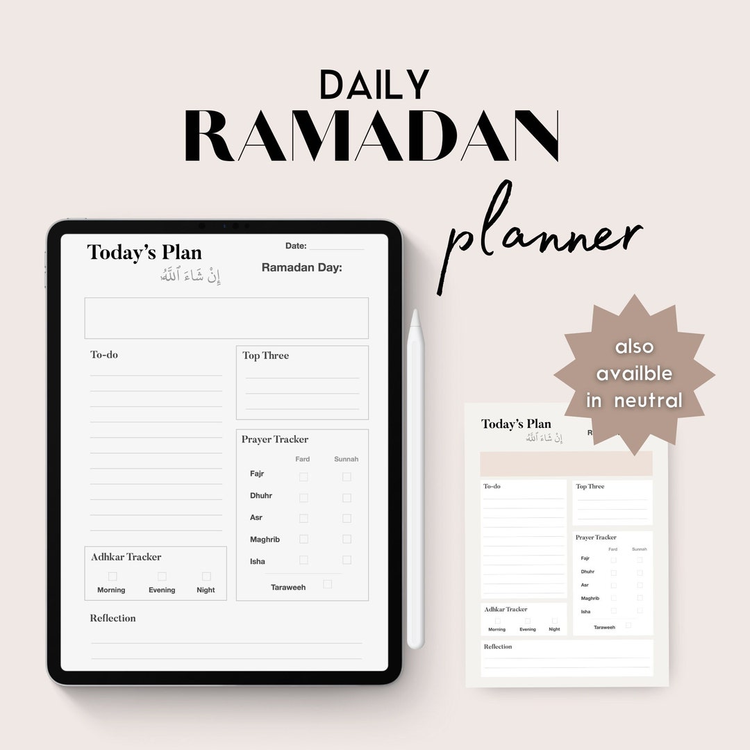 Digital Daily Ramadan Planner (plain and Neutral) Ramadan 2023 Digital ...