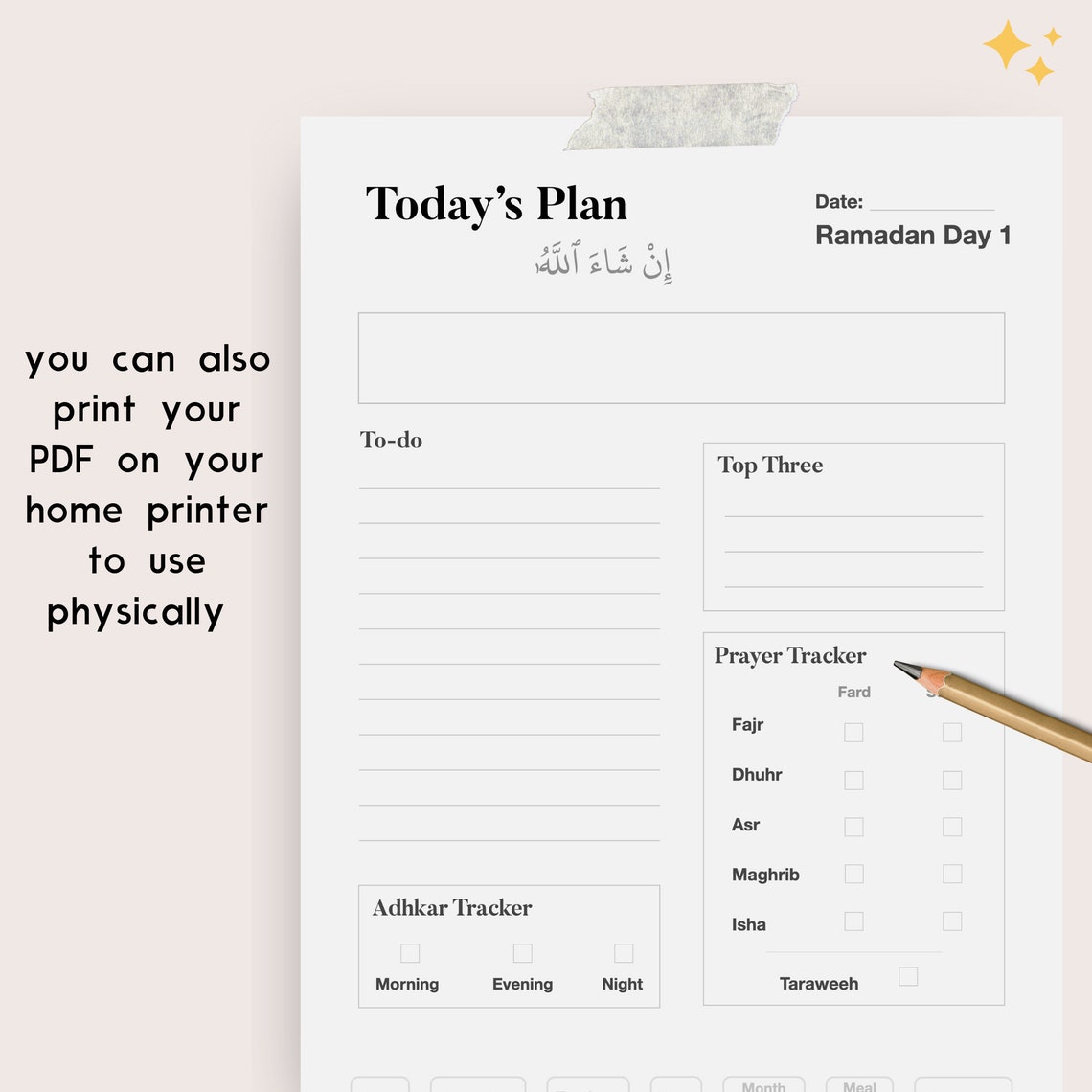 Digital Ramadan Planner (plain) + BONUS Quran Journalling Template ...