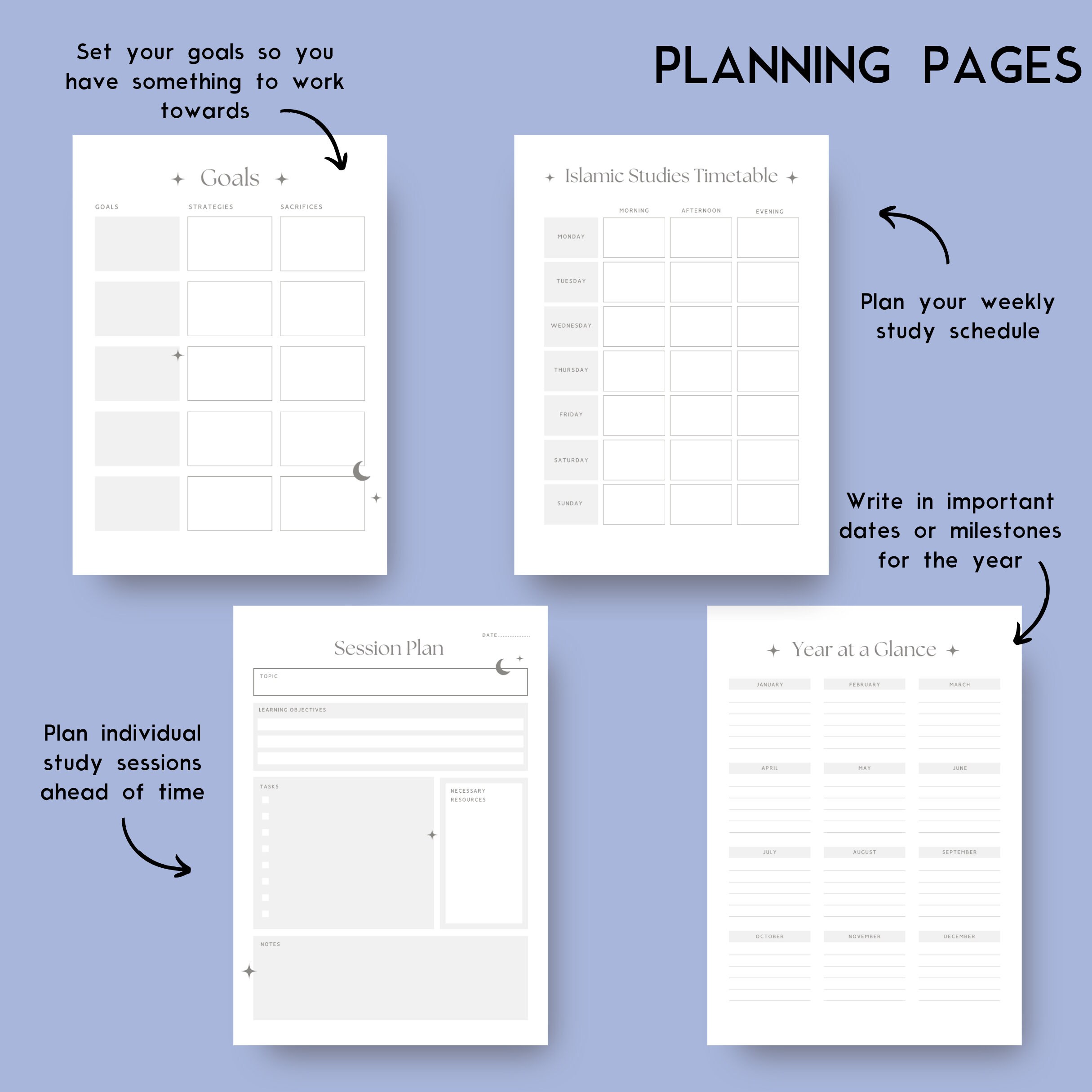 Islamic Study Planner / Template Bundle - Digital Download + Printable ...