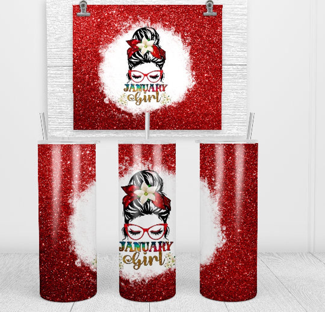 Birth Month Messy Bun Girl Tumbler 20 Oz Tumbler Birthday / Birthstone ...