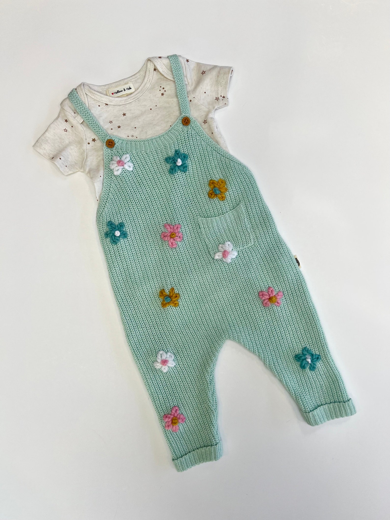 Hand Embroidered Baby Overalls Set - Etsy
