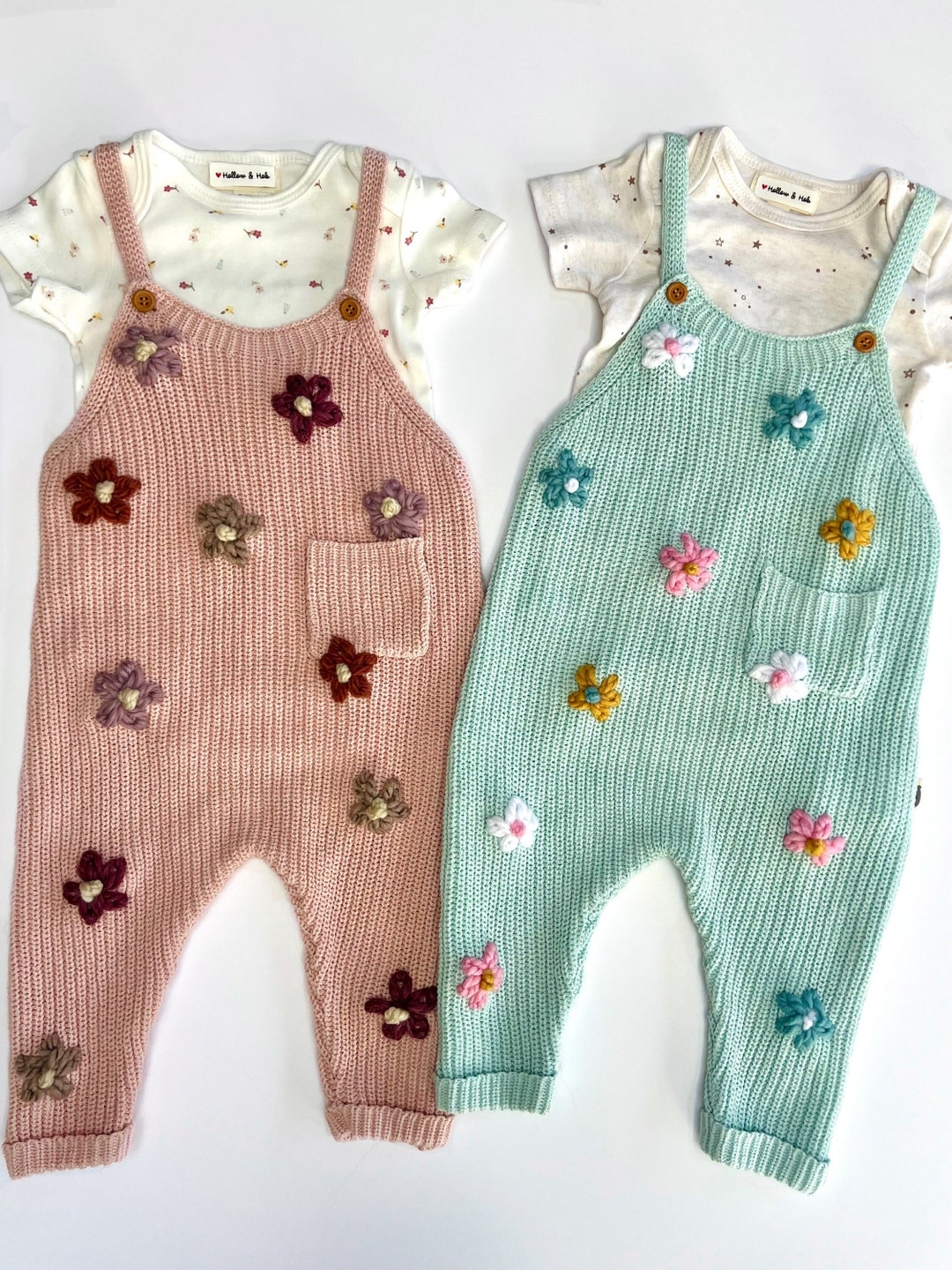 Hand Embroidered Baby Overalls Set - Etsy