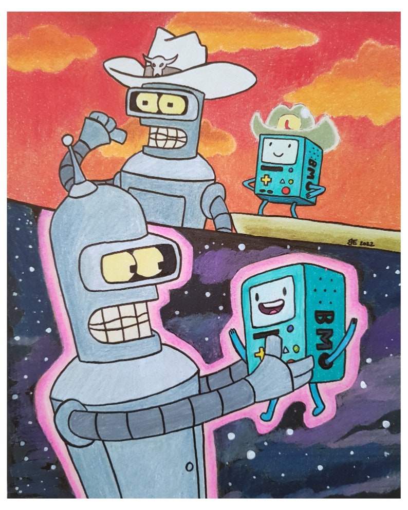 Cartoon Robots Art Print - Etsy