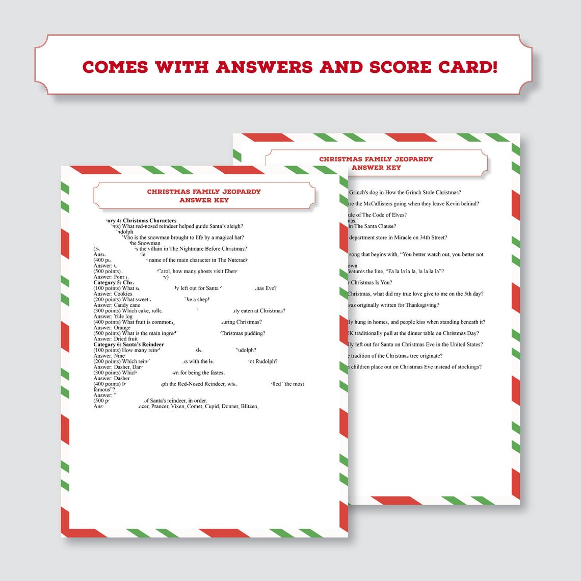 Christmas Jeopardy Printable Game, Printable Games for Christmas ...