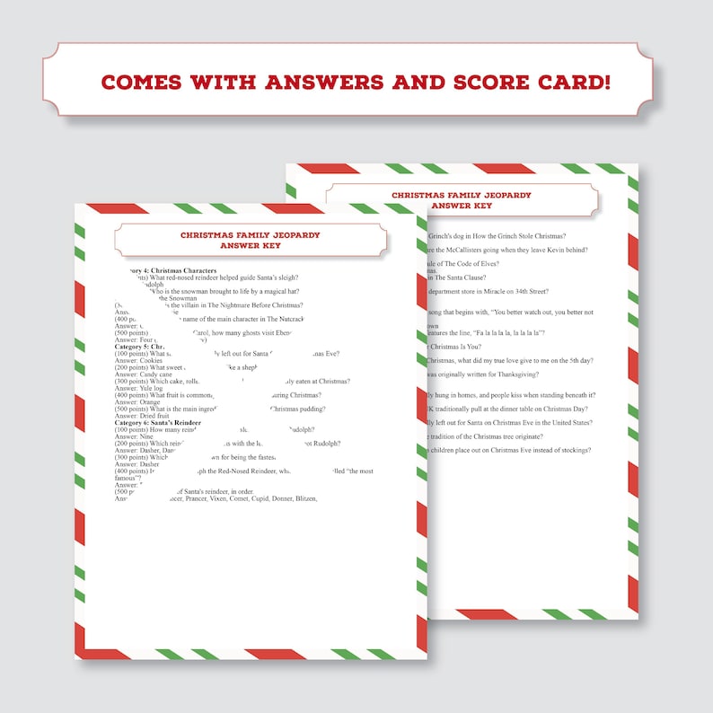 Christmas Jeopardy Printable Game, Printable Games for Christmas ...