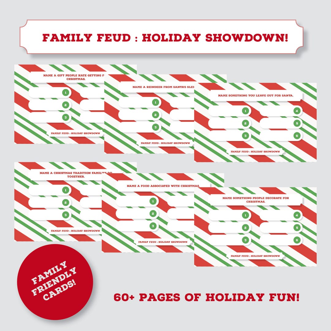 Christmas Family Feud Game, Christmas Party Game, Printable Christmas ...