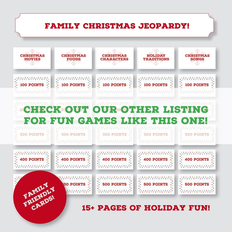 Christmas Family Feud Game, Christmas Party Game, Printable Christmas ...