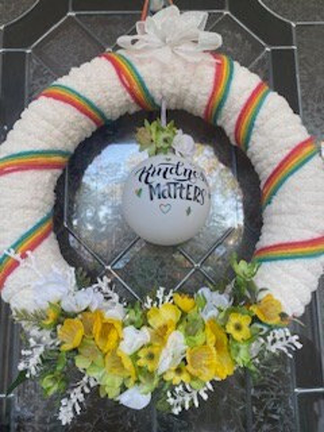 Kindness Matters Yarn Wreath - Etsy