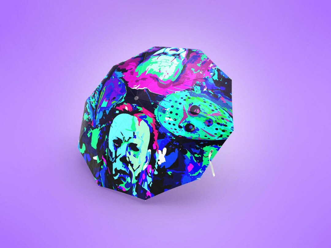 Trippy Horror Umbrella • Psychedelic Horror Gift • Gothic Alternative ...