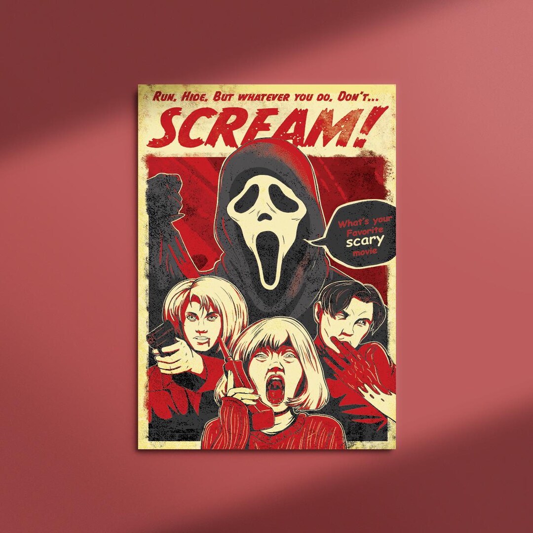 Scream Poster, Retro Wall Art, CS2 Paper Print, Home Decor, Scary Movie ...