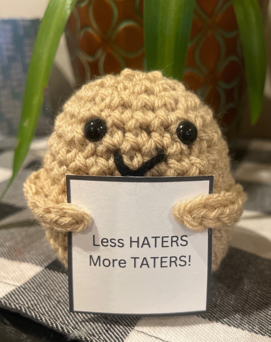 Potato Amigurumi With Less Haters More Taters Sign Funny Gifts - Etsy