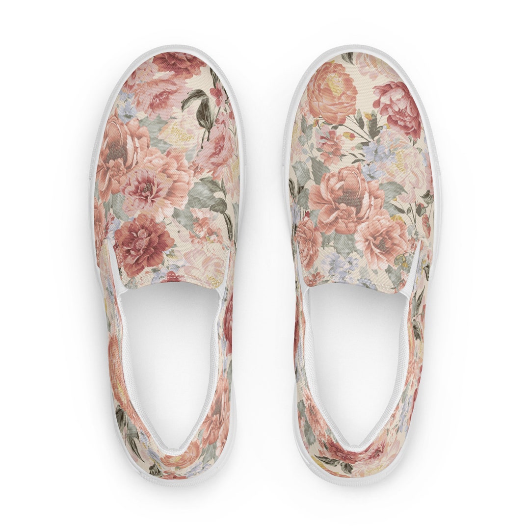 Men's Floral Slip-on Shoes Stylish and Comfortable Perfect for Casual ...