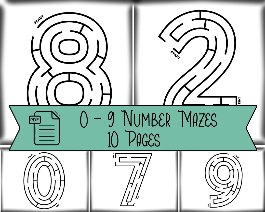 0 to 9 Number Mazes Printable Activity Mazes Fun School Game - Etsy