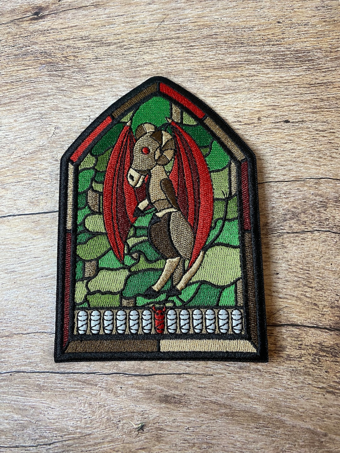 5” Jersey Devil Cryptid Stained Glass Iron on Patch for Denim Jacket ...
