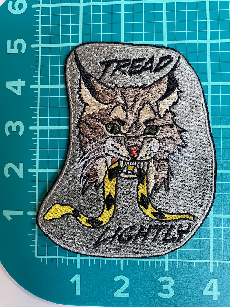 5 Bobcat Iron on Patch Tread Lightly Punk Liberal Embroidered - Etsy