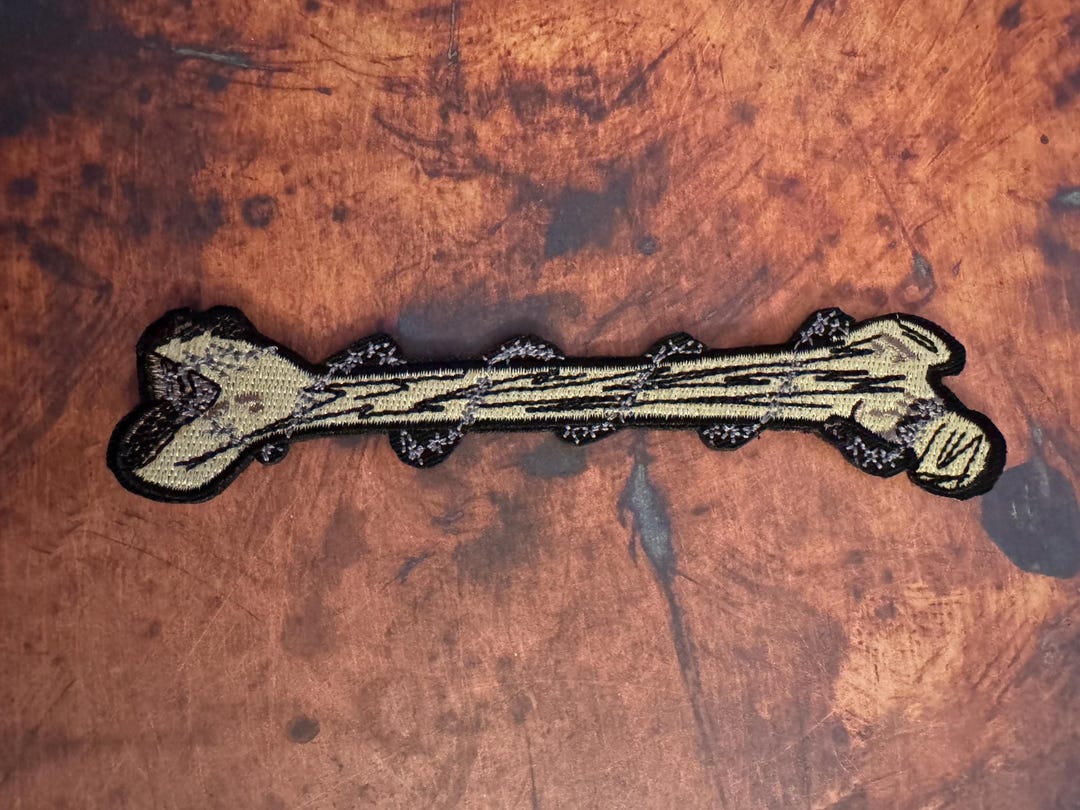 5” Bone With Barbed Wire Iron on Patch for Denim Jacket Punk Battle ...