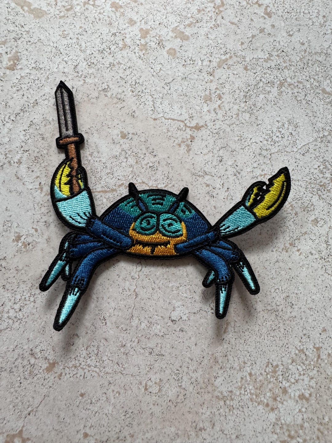 4” Blue the Crab Iron on Patch Blue Crab Embroidered Patch Animals With ...
