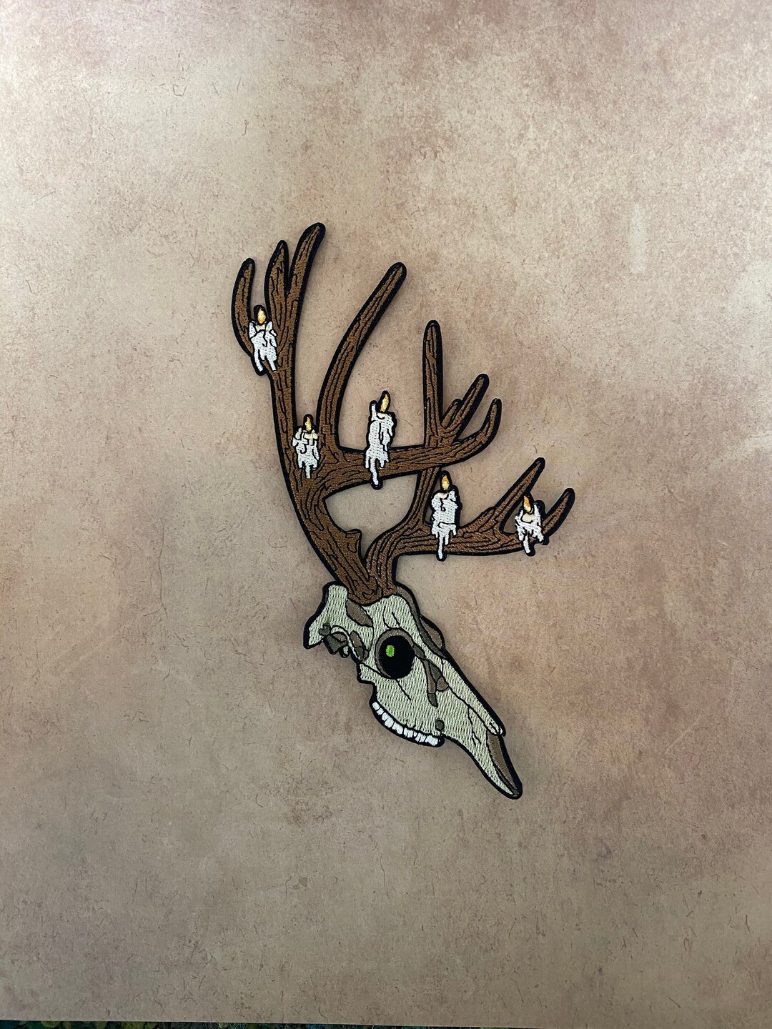 6” Deer Skull Iron on Patch Creepy Bones Eyes Occult Witchy Dripping ...