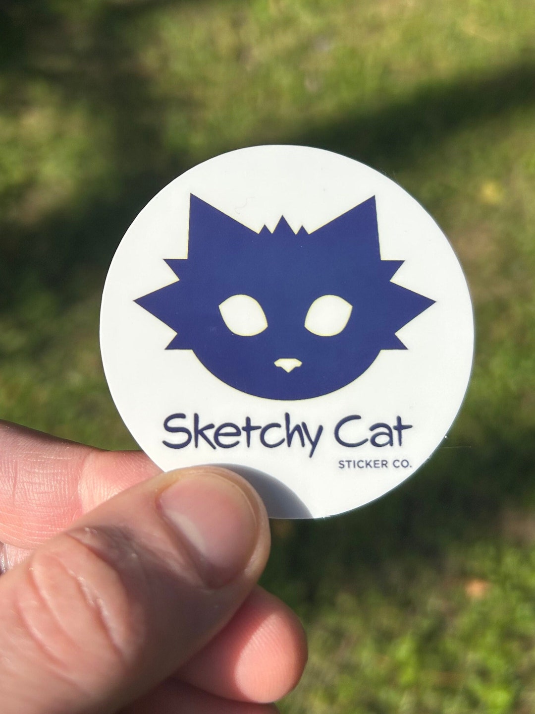 Sketchy Cat Logo Sticker - Etsy