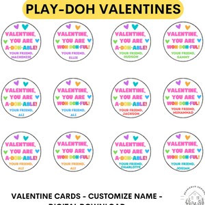 Play-doh Valentine's Day Card, Printable Gift Tag, Kids Classroom ...