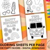 Custom Groovy Coloring Pages Party Favors Printable, Retro Birthday ...