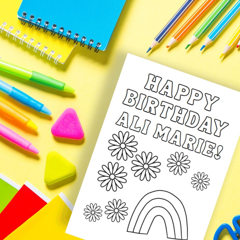 Custom Groovy Coloring Pages Party Favors Printable, Retro Birthday ...
