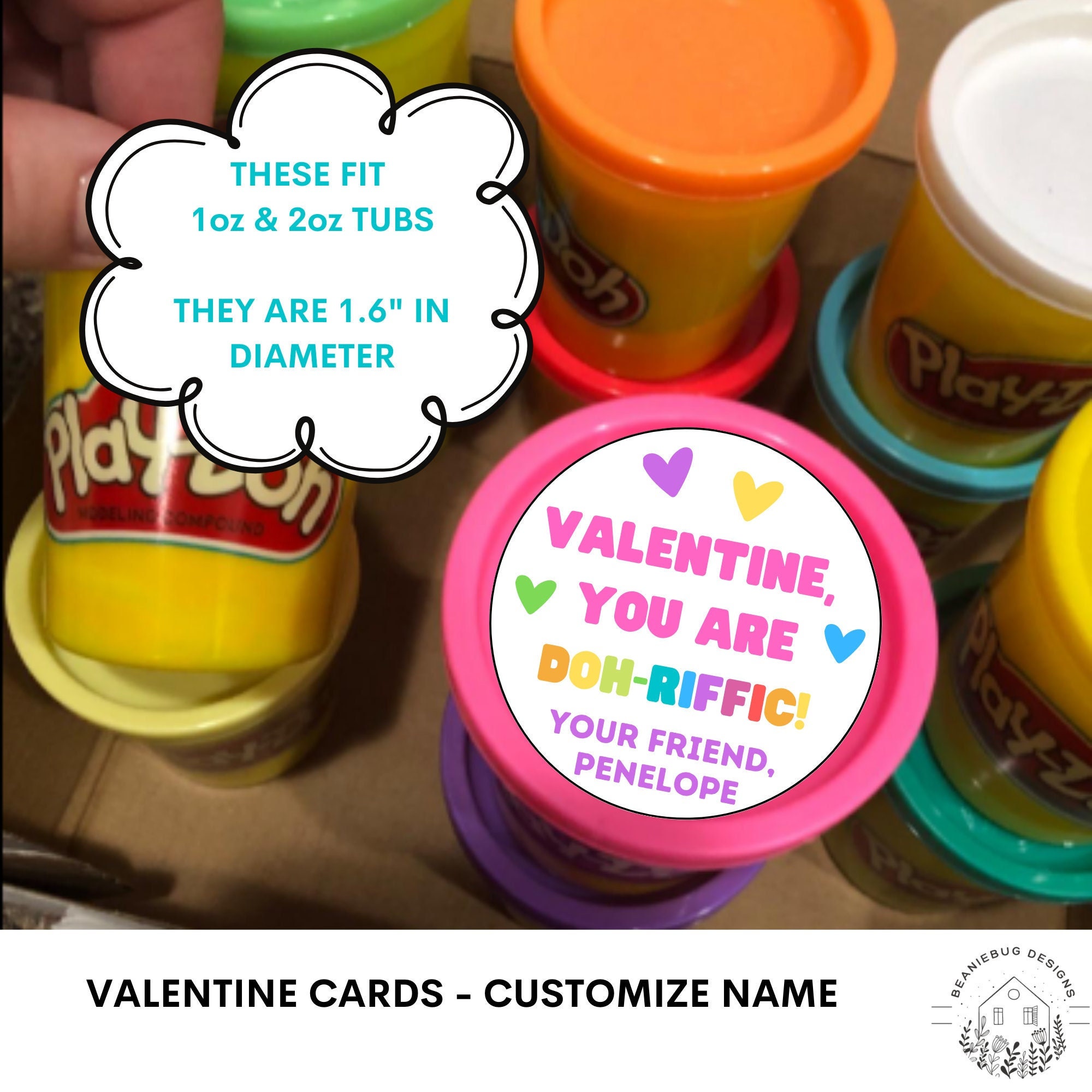 Play-doh Valentine's Day Card, Printable Gift Tag, Kids Classroom ...
