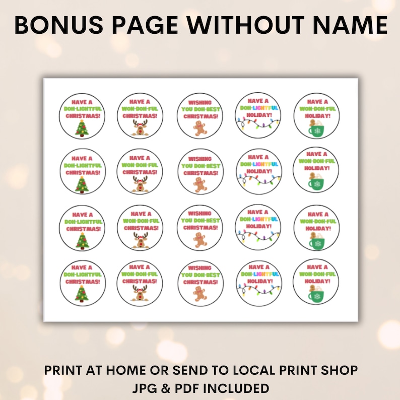 Play-doh Christmas Holiday Card, Printable Gift Tag, Kids Classroom ...