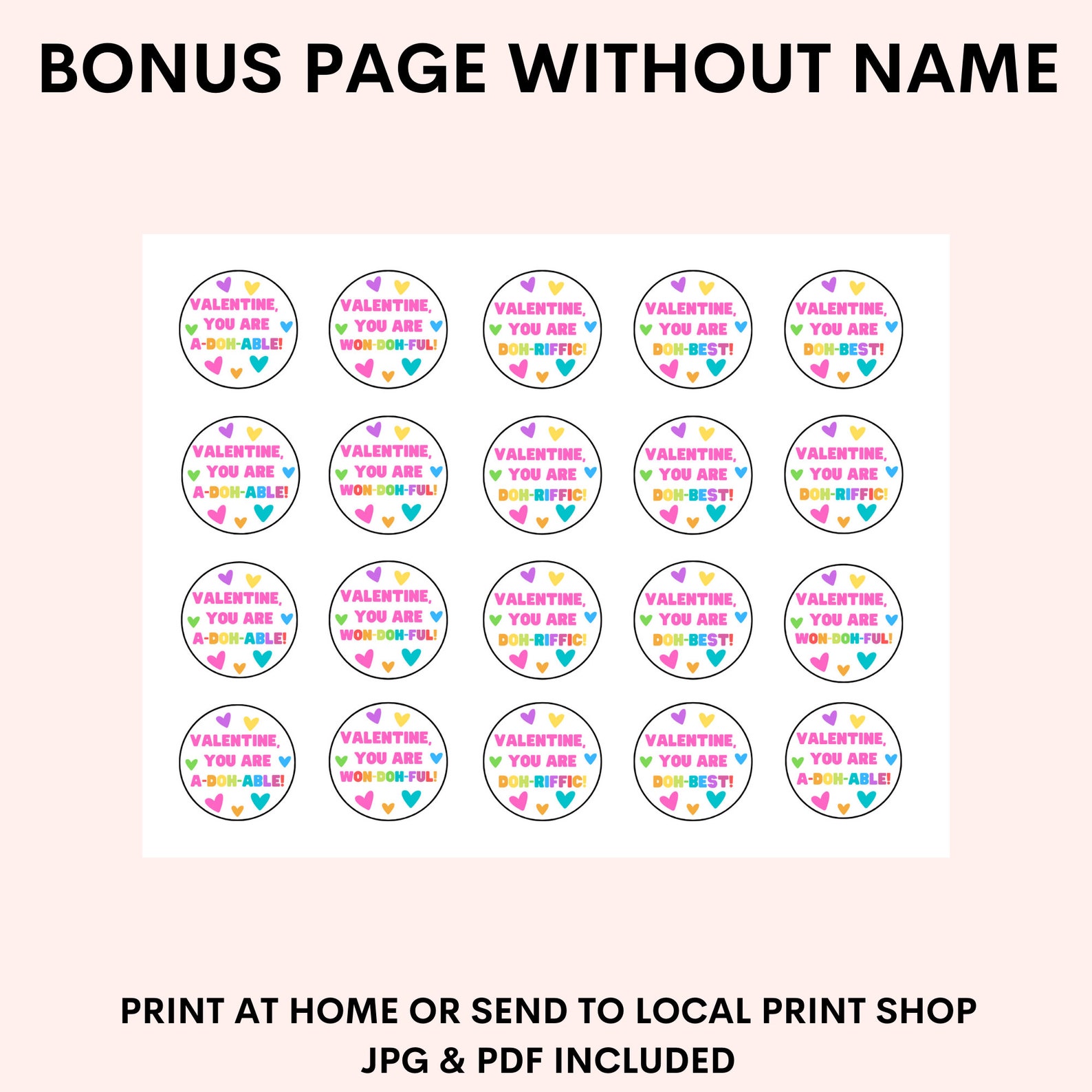 Play-doh Valentine's Day Card, Printable Gift Tag, Kids Classroom ...