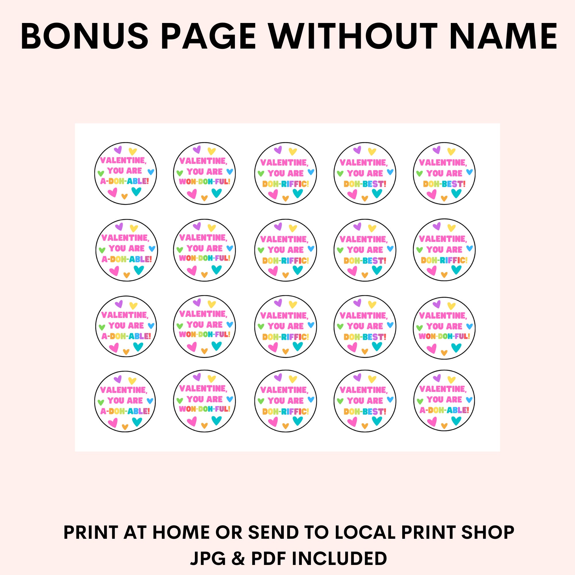 Play-doh Valentine's Day Card, Printable Gift Tag, Kids Classroom ...